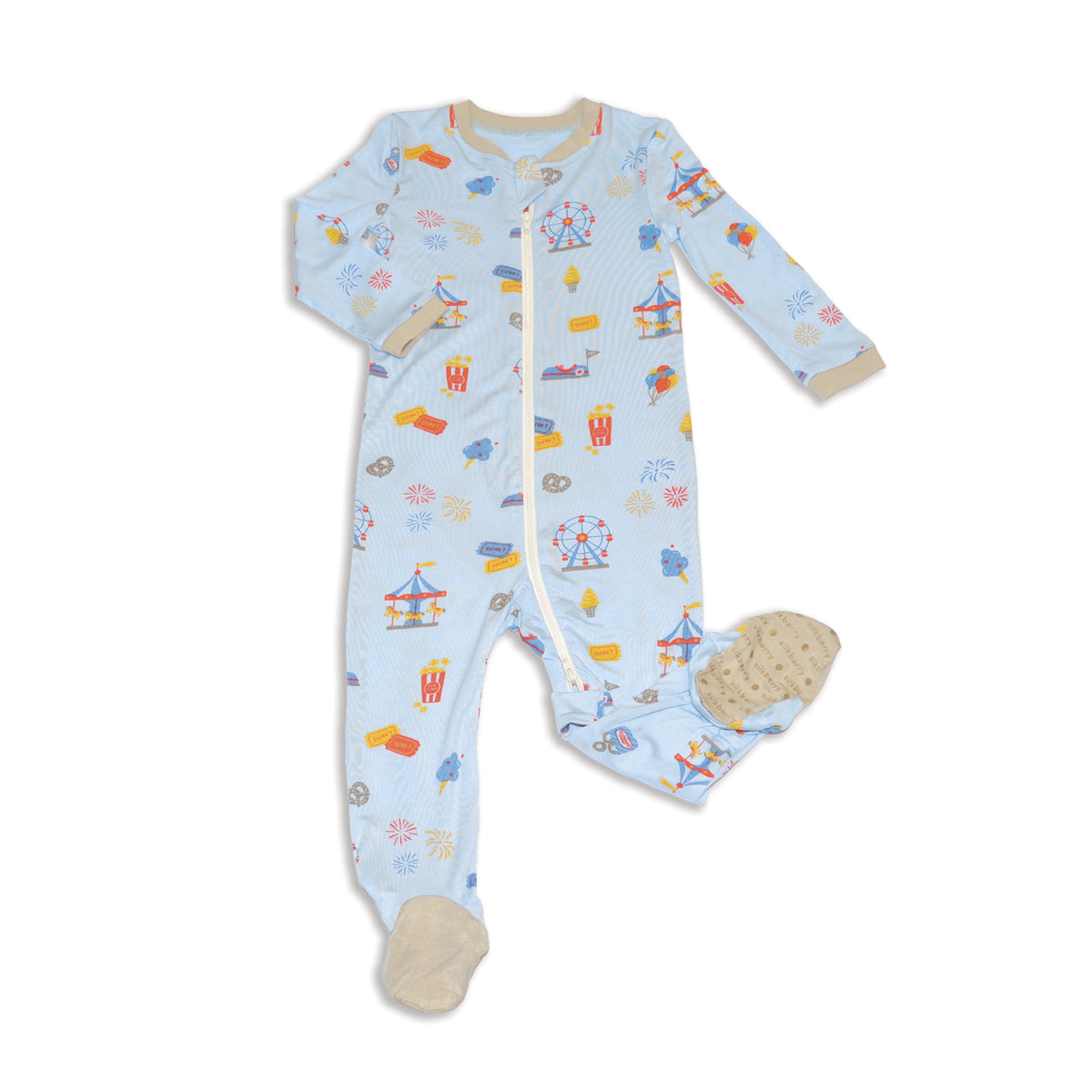 Bamboo Footies with Two Way Zipper (Funland Print) – https ...